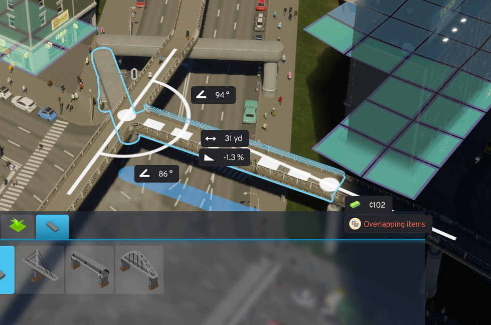 Elevated Paths Keep saying Overlapping when trying to connect Paths to them. Cannot demolish ...